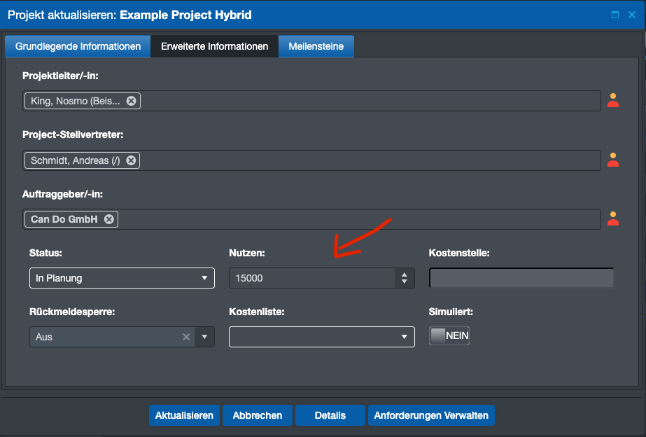 Project prioritization - the project score